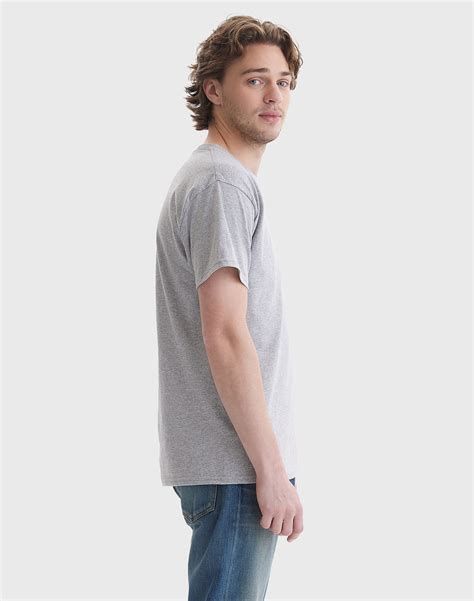 Hanes Essentials Mens Cotton T Shirt 4 Pack Light Steel L