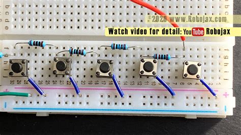 control 10 output pins using 10 push button switch with 1 arduino input