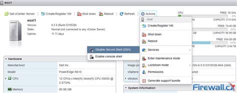 how to enable or disable ssh on vmware esxi via web gui vsphere web