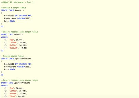 Merge Table Sql Example