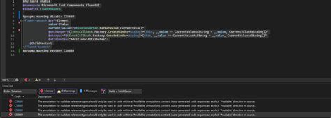 c the annotation for nullable reference types should only be used in