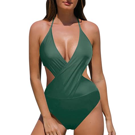 Gdreda One Piece Bathing Suit Swimsuit For Women Bathing Suit V Neck