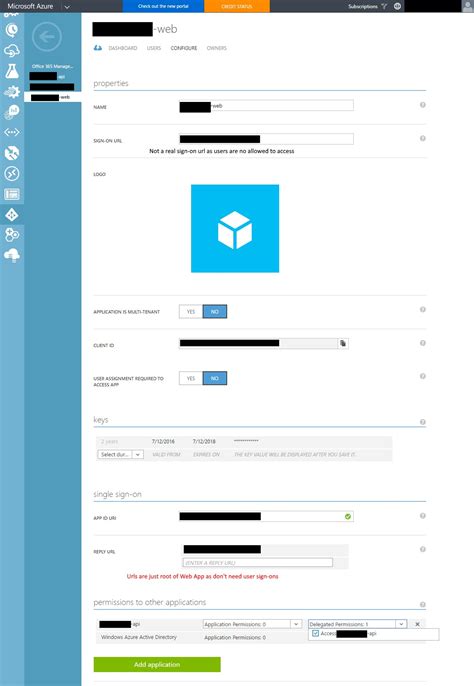 oauth authenticate web app against api app using azure ad bearer