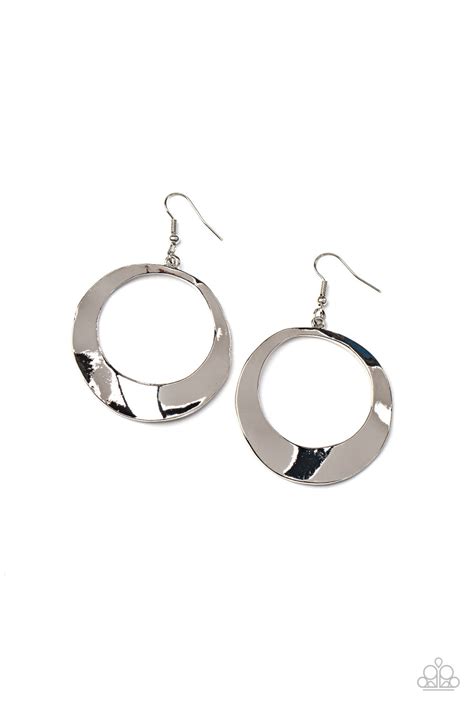 Paparazzi Earrings ~ Urban Eclipse Silver Bejeweledbyjulie