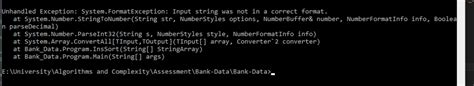 c error input string was not in the correct format stack overflow