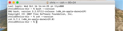 cómo cambiar el shell predeterminado a bash en macos catalina