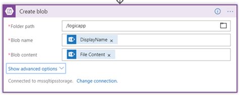transfer files from sharepoint to blob storage with azure logic apps