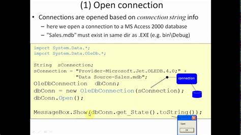 20c database connectivity datareader and dataadapter youtube