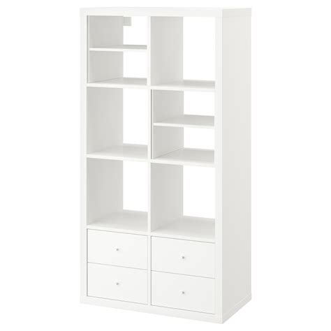 Kallax Shelving Unit With 4 Doors With 2 Shelf Inserts White 147x77 Cm