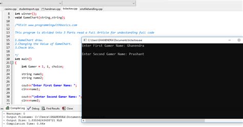 c tic tac toe game project with source code