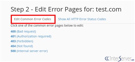 how to create custom error pages in cpanel interserver tips