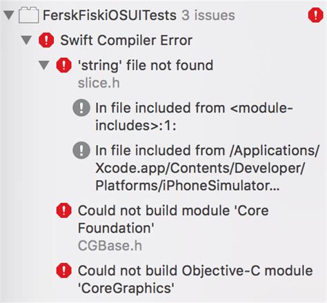 ios could not build objective c module coregraphics stack overflow