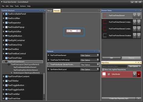 themes radtimepicker telerik ui for winforms