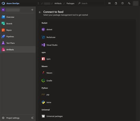 nuget and npm packages in azure devops artifacts for a c library