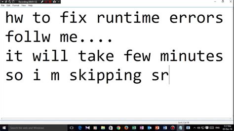 How To Fix Runtime Errors Youtube