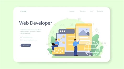 premium vector frontend developer web banner or landing page