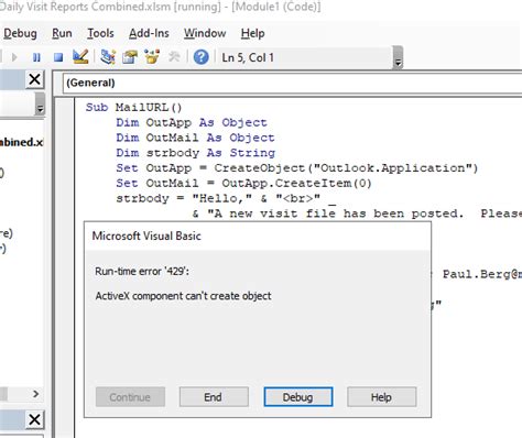 activex component cant create object run time 429 error microsoft