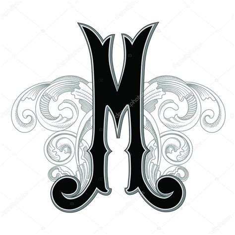Ilustración Vectorial De La Letra Mayúscula Con Decoraciones Aisladas