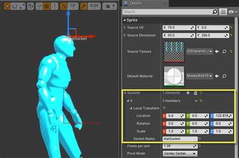 using sprite sockets unreal engine 4 27 documentation