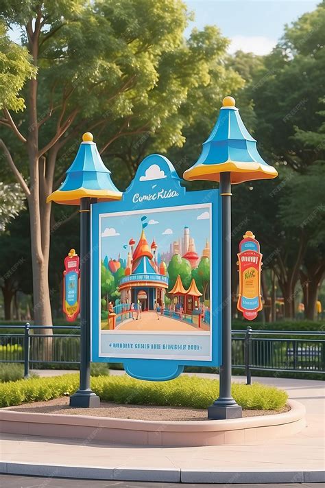 Mockup De La Señalización De Entrada Del Parque Temático Con Espacio