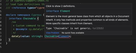 how to make custom cypress commands work with typescript stack overflow