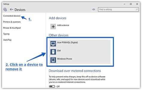 how to remove a device in windows 10