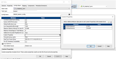 how to set the java heap memory at the powercenter session level and