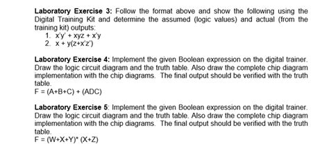 get answer laboratory exercise 3 follow the format above and show