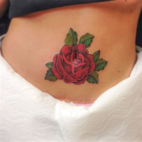 Flower Belly Button Tattoos