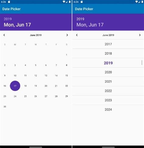 custom responsive date picker widget for android