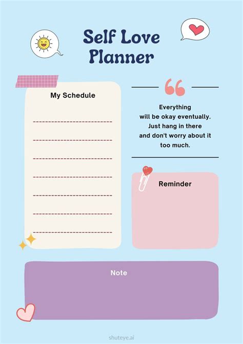 21 Free Printable Self Care Planner Templates For A Better You Shuteye