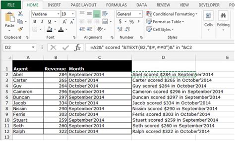 combining text and numerically calculated results into one