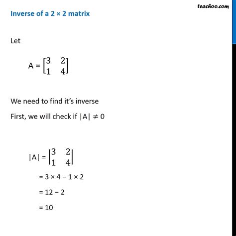 Finding Inverse Of Matrix Using Adjoint Both 2x2 And 3x3 Teachoo