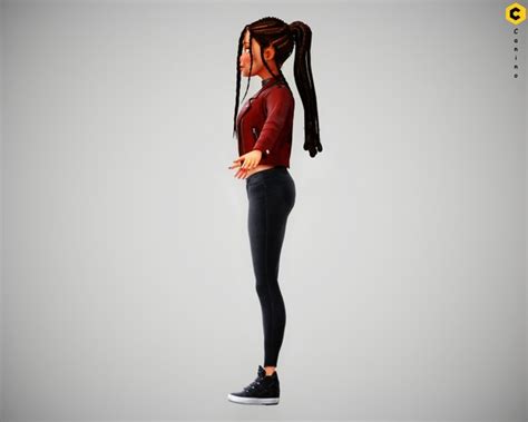 3d Stylized Cartoon Girl Character Rigged Turbosquid 1921927