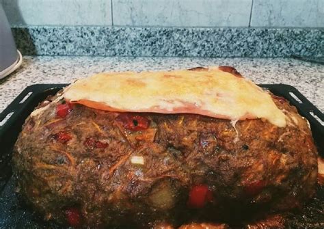 Pastel De Carne Relleno De Jamón Queso Y Albahaca Receta De