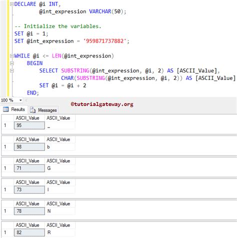 sql char function