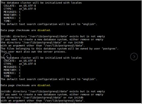 harbor db 启动时报initdb directory var lib postgresql data