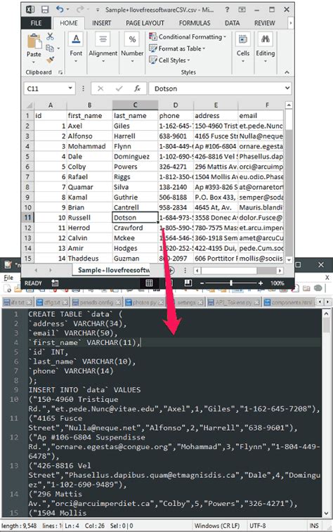 sqlify online convert json csv to sql for free