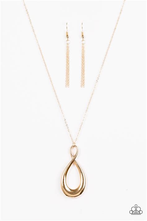 Paparazzi Twisted Tranquility Gold Necklace And Earring Set
