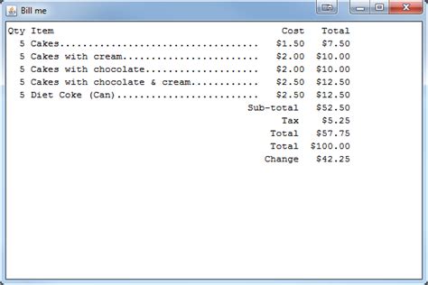 java how to show the computation area in jtextarea field like a