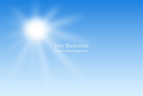 青空の太陽イラストのフリー素材｜イラストイメージ