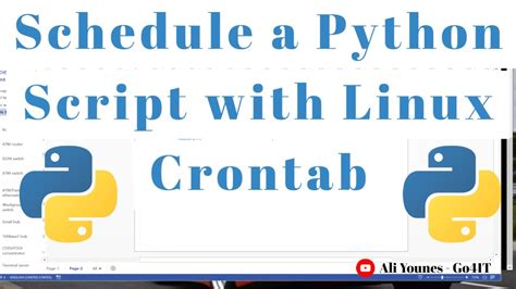 schedule a python script with linux crontab youtube
