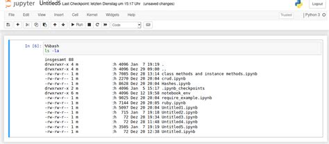 ruby on rails iruby no bash commands possible in jupyter notebook