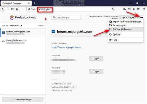 How To Remove All Saved Passwords In Chrome Firefox And Edge Majorgeeks
