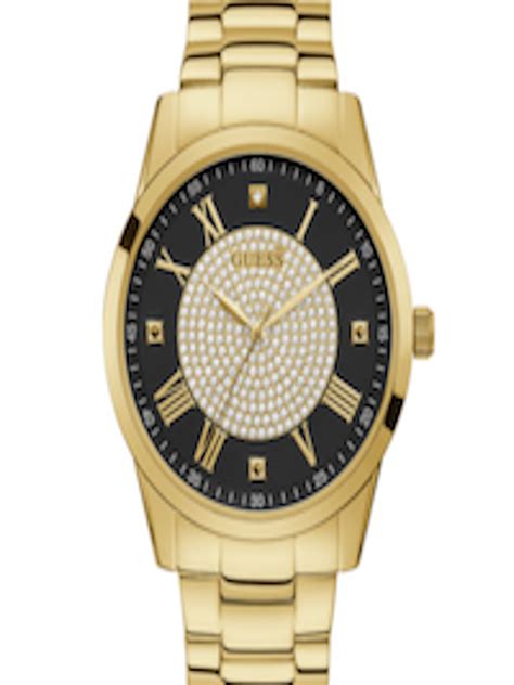 Buy Guess Men Brass Dial And Stainless Steel Bracelet Style Straps