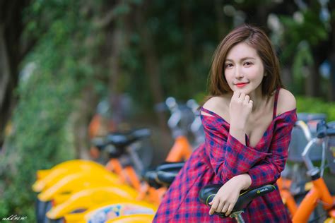 Wallpaper Asian Women Model Depth Of Field Long Hair Brunette
