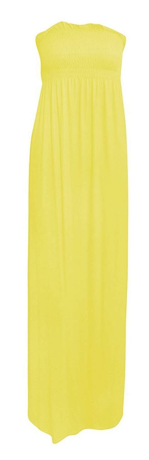 Womens Ladies Sheering Boobtube Bandeau Long Summer Strapless Maxi