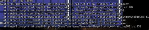 tmodloader getting system nullreferenceexception object reference