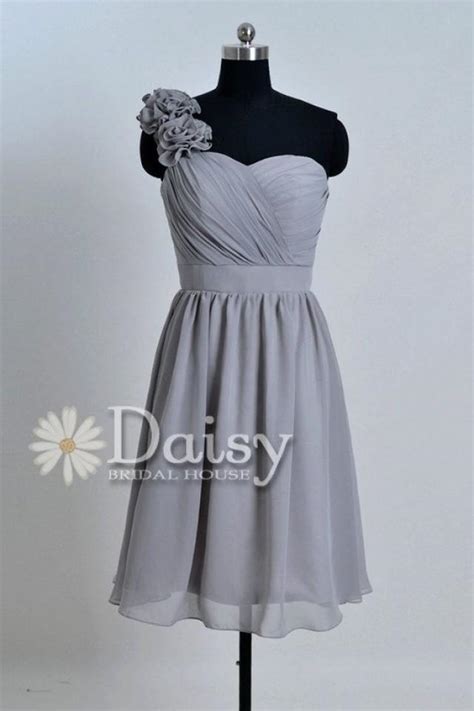 Custom Grey Bridesmaid Dress Special Chiffon Wedding Party Dress Grey