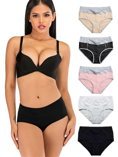Sayfut Womens High Waist Black Underwear Seamless Brief Panties Full
